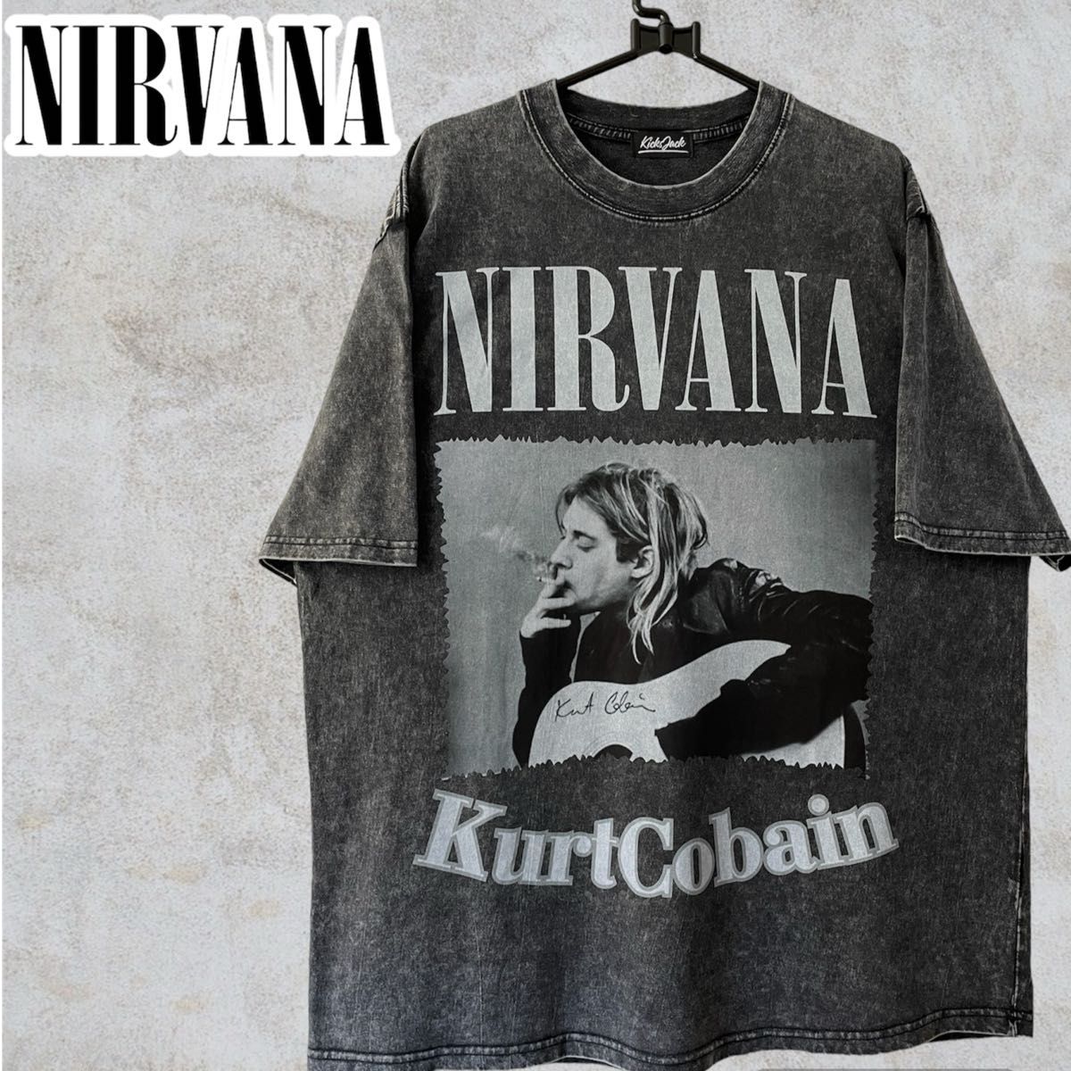 Nirvana カートコバーン バンドTシャツ ヴィンテージウォッシュ Nirvana カートコバーン バンドTシャツ ヴィンテージウォッシュ