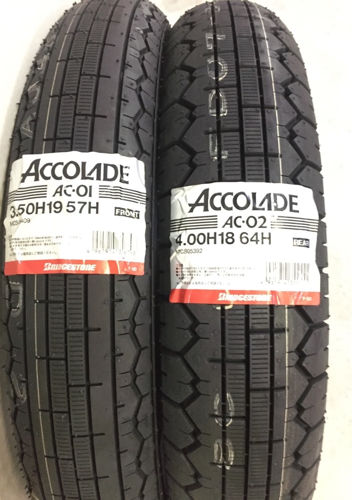 Yahoo!オークション - ブリヂストン 3.50-19 AC01 4.00-18 AC02 送料無...