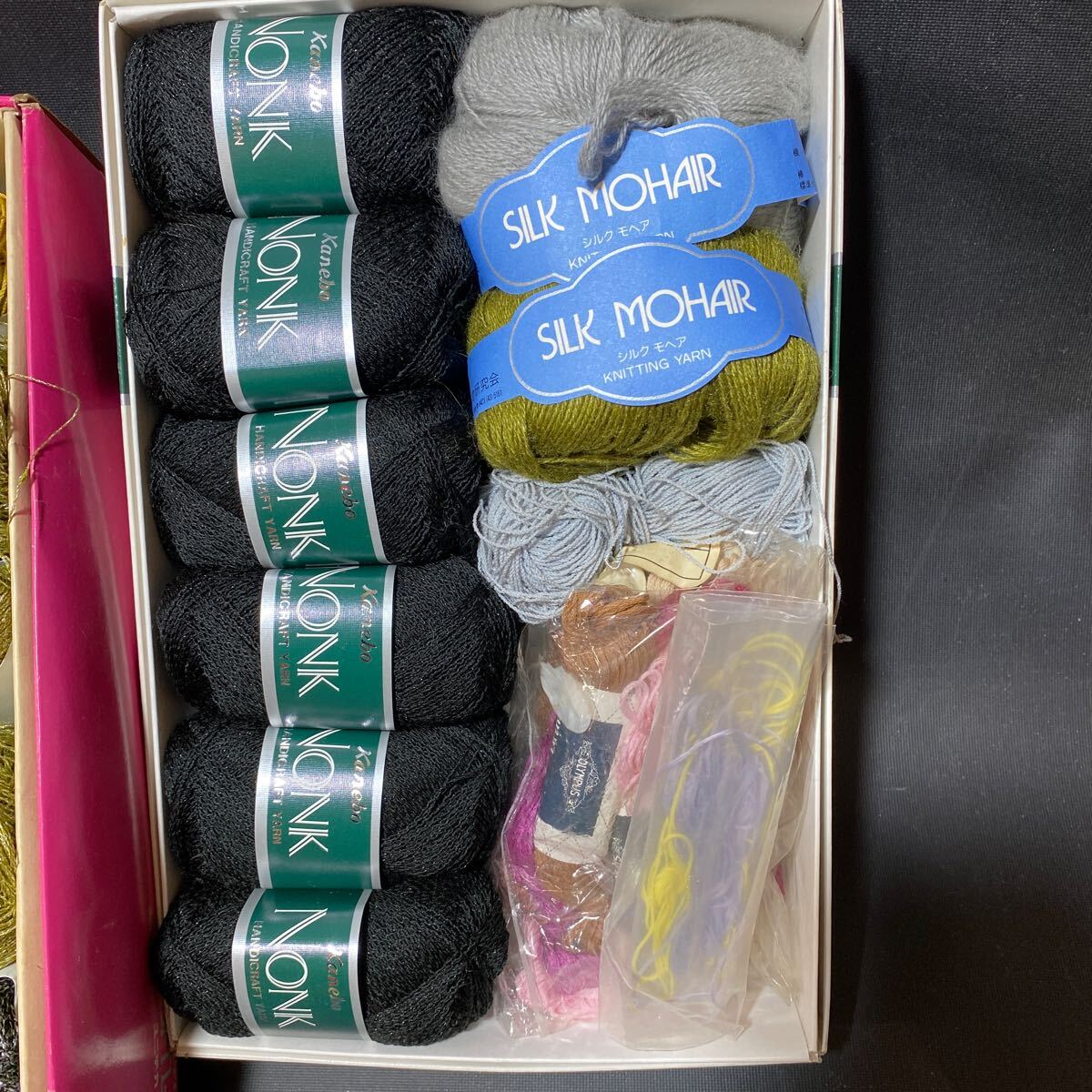 Yahoo!オークション - N 3742 [ 編み物セット まとめて ] カゴ付 高級...