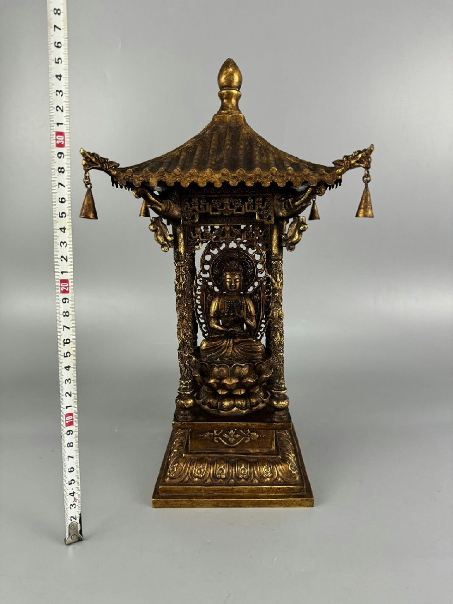 Yahoo!オークション - 観心・時代旧蔵 C221唐時代 銅塗金仏龕 細工彫...