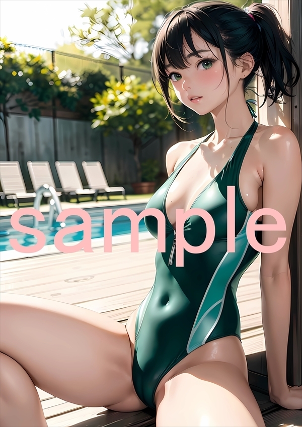 Yahoo!オークション - J380 競泳水着 オリジナルイラスト 女子高生 同...