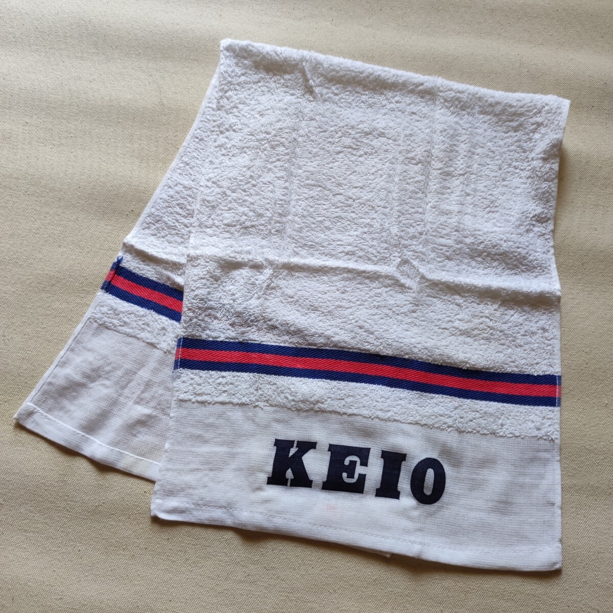 Yahoo!オークション - 慶應義塾 タオル KEIO スクールカラーライン入り...