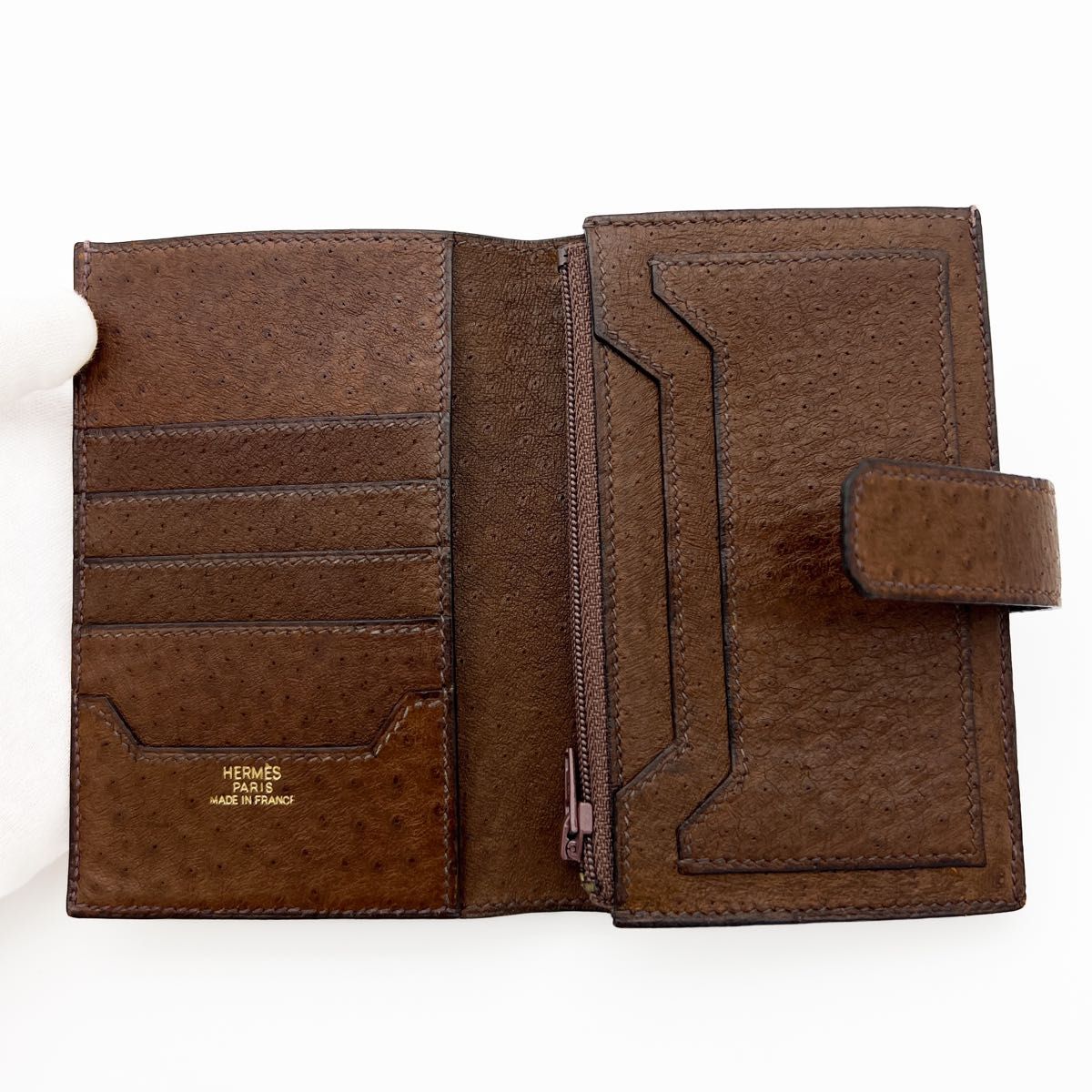 超希少 使用わずか HERMES エルメス ジュラ エミュー 二つ折り 超希少 使用わずか HERMES エルメス ジュラ エミュー 二つ折り