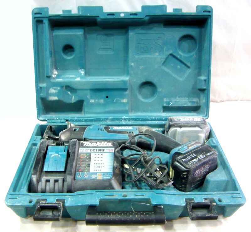 1000円スタート 電動工具 充電式レシプロソー マキタ MAKITA JR184D 50Ah 18V 0-3000min ボディカラー：青 ケース付 通電確認済 TTK UU5005(多目的 ...