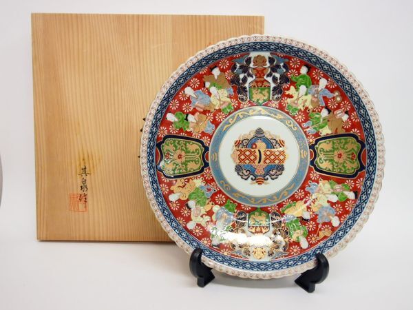 Yahoo!オークション - 其泉窯 献上赤濃唐子 盛皿 30㎝ 共箱 有田焼 大...