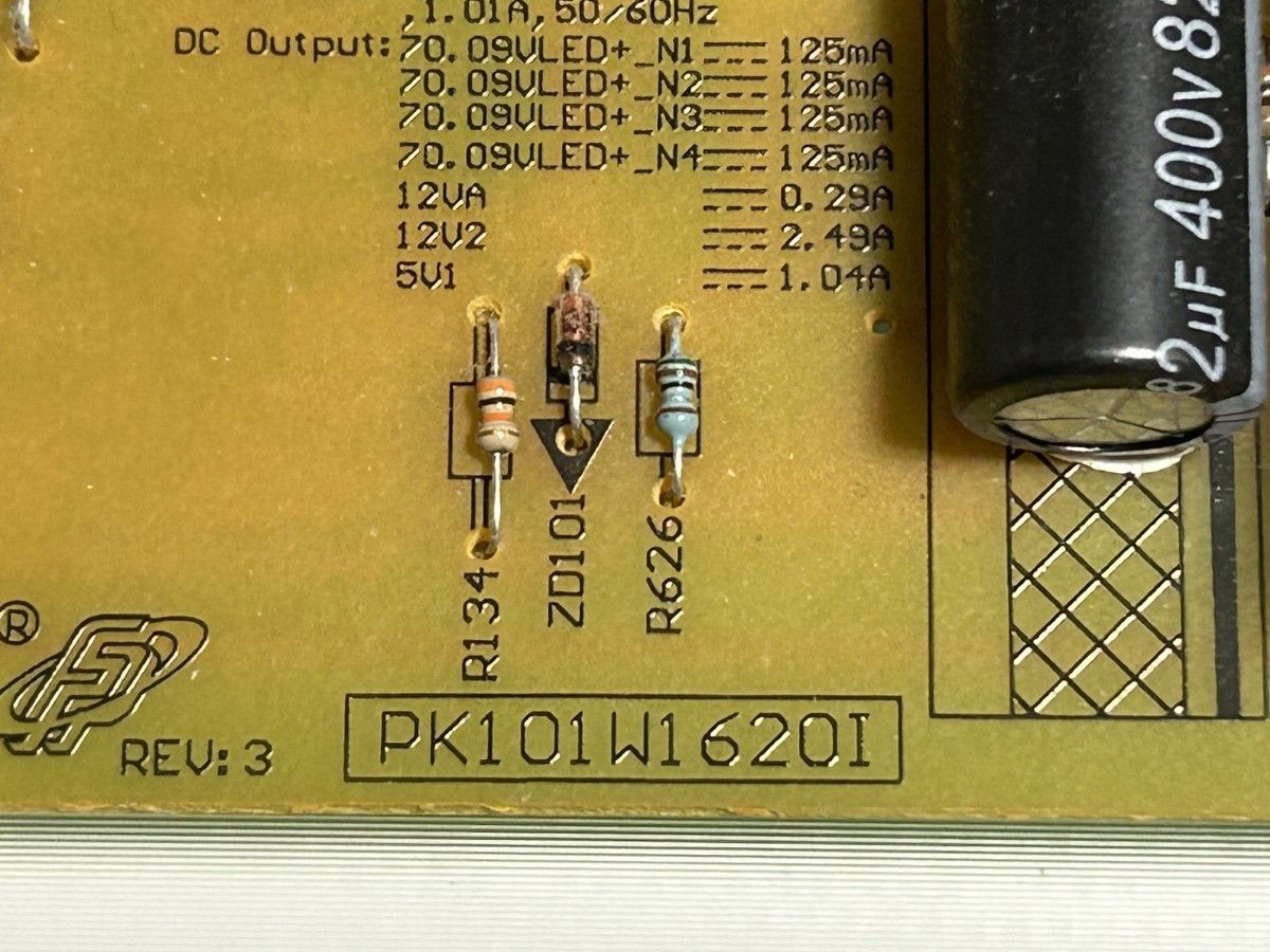 東芝 40V REGZA 40V31/40S21 電源基板 動作確認済み PK101W1620I 東芝 40V REGZA 40V31/40S21 電源基板 動作確認済み PK101W1620I