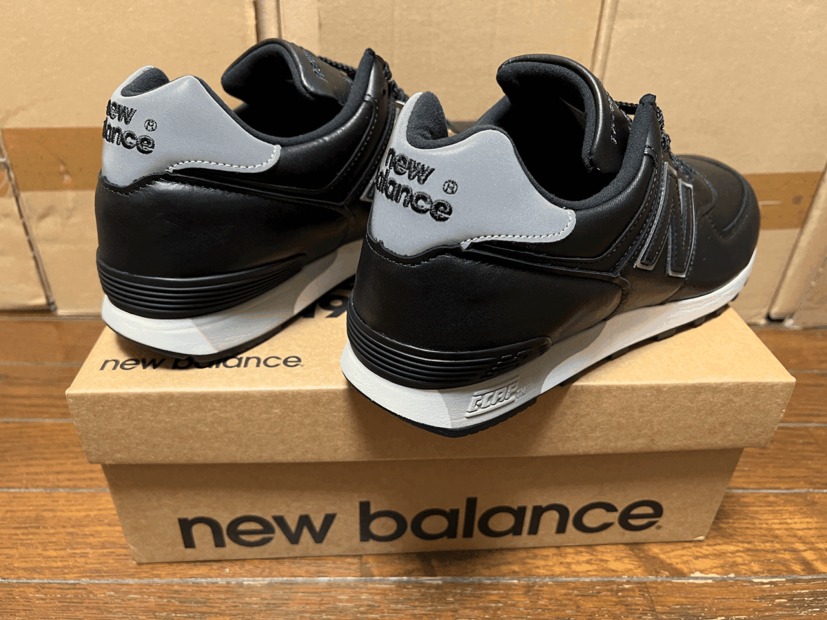 UK製 オールレザー New Balance M576KKL ブラック×グレー US8 5 UK製 オールレザー New Balance M576KKL ブラック×グレー US8 5
