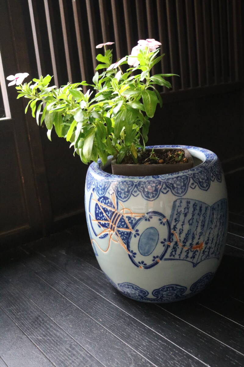 Yahoo!オークション - 【伊董】b204.アンティーク レトロ 鉢カバー 鼓...