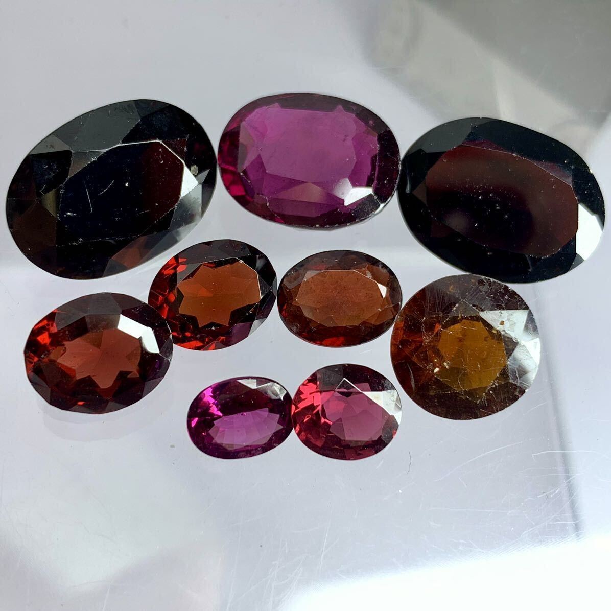 Yahoo!オークション - 〔天然ガーネット9点おまとめ 49.5ct〕S 約9.9g ...