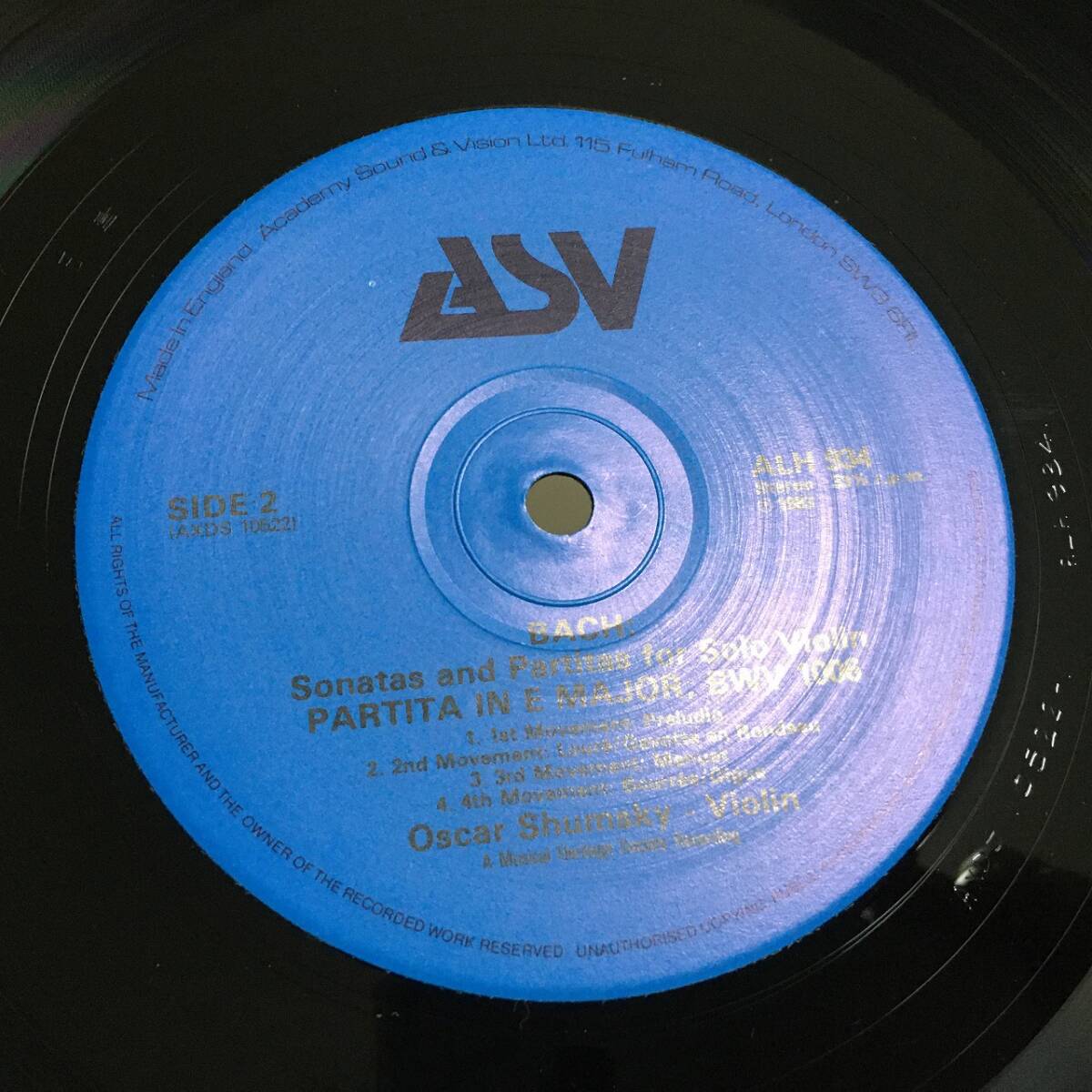 Yahoo!オークション - ASV 英盤 オスカー・シュムスキー(Vn) バッハ 無...