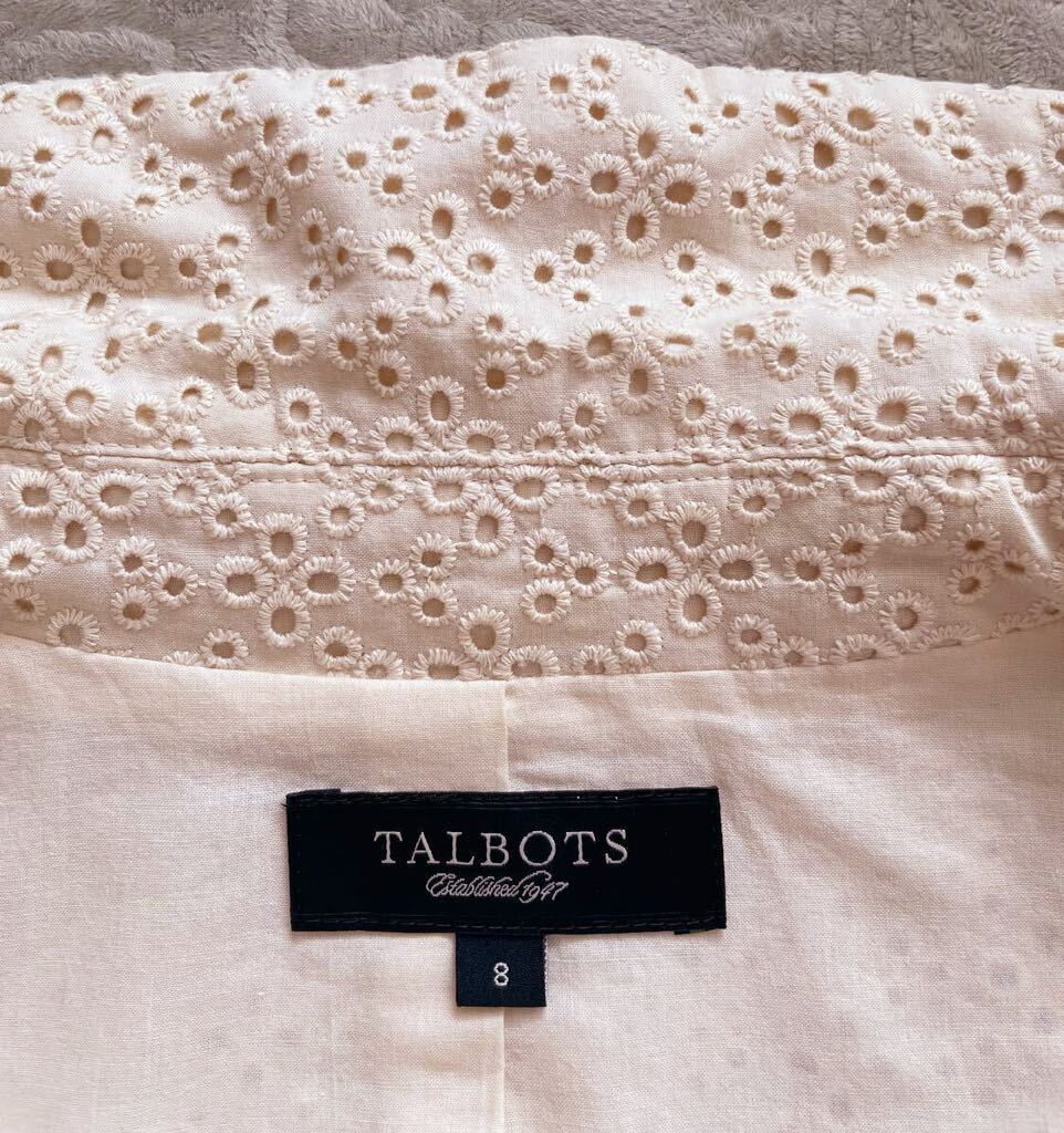 Yahoo!オークション - TALBOTS カットワーク刺繍 ジャケット クリーム...