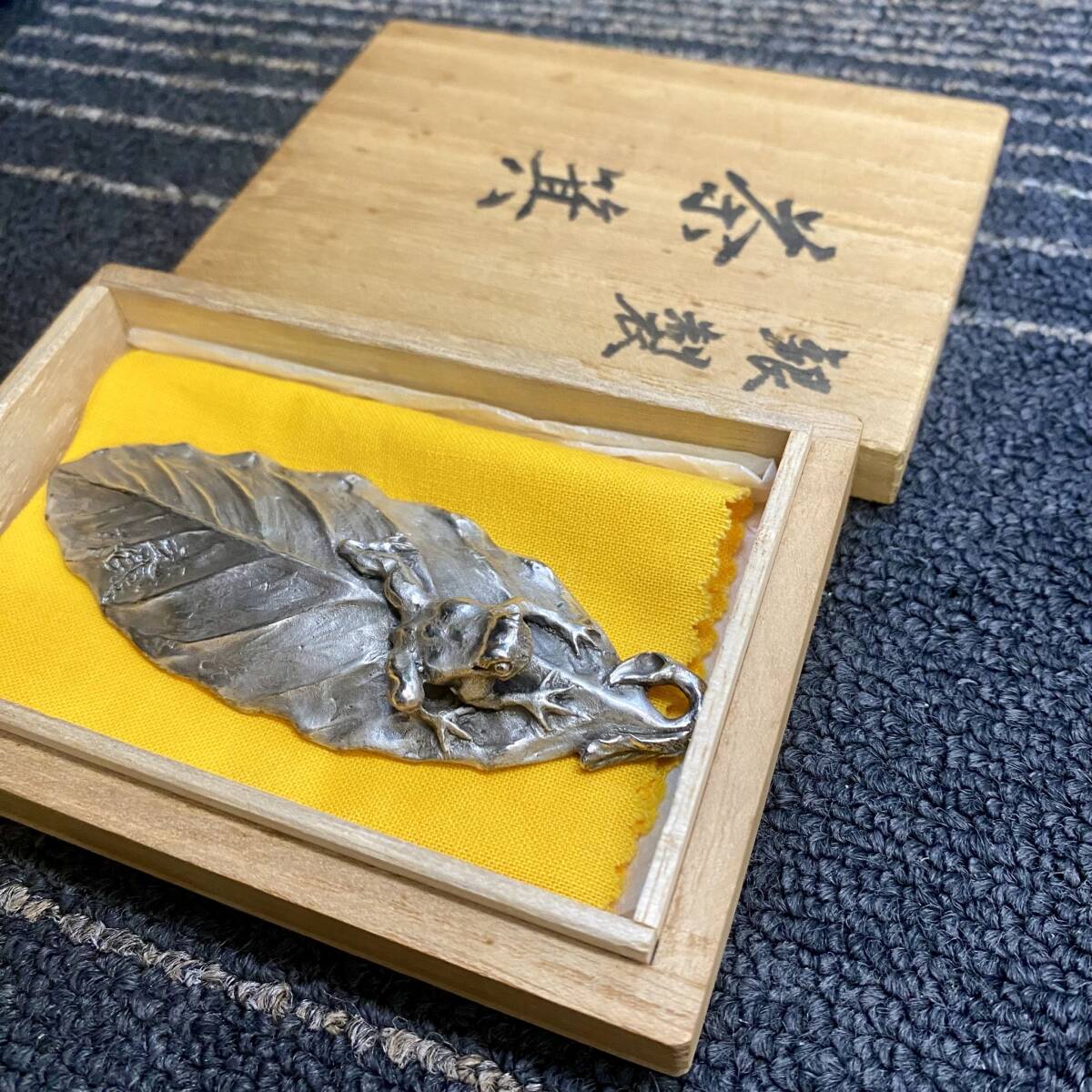 Yahoo!オークション - 【TS0909】真作 元威作 茶箕 カエル 銀製品 約60...