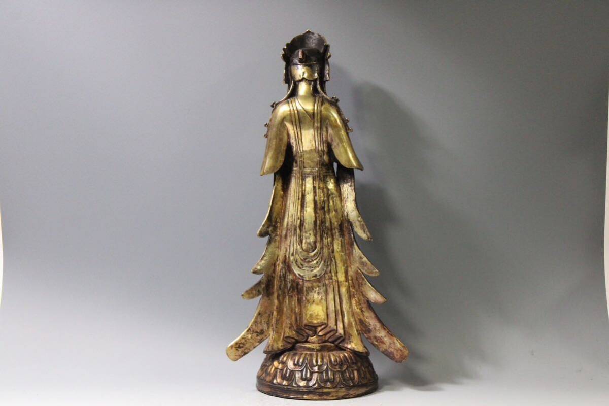 Yahoo!オークション - 【英】B140 時代 金銅薬師如来立像 H58.8㎝ 仏教...