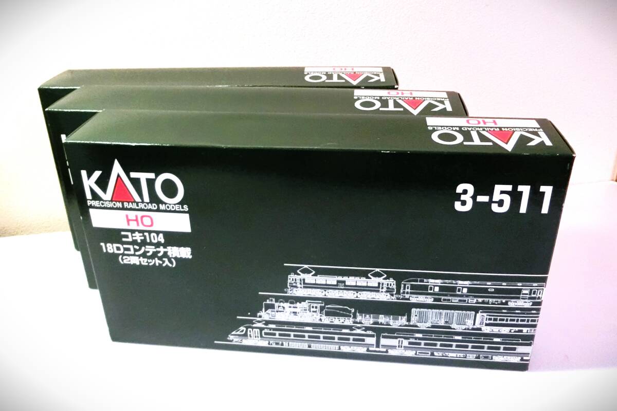 Yahoo!オークション - KATO 3-511 コキ104 18Dコンテナ積載 2両セット...