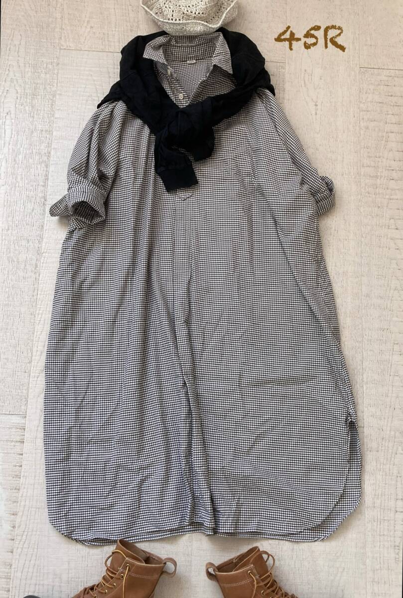 Yahoo!オークション - 45R 美品 オックスギンガムシャツドレス 45rpm u...