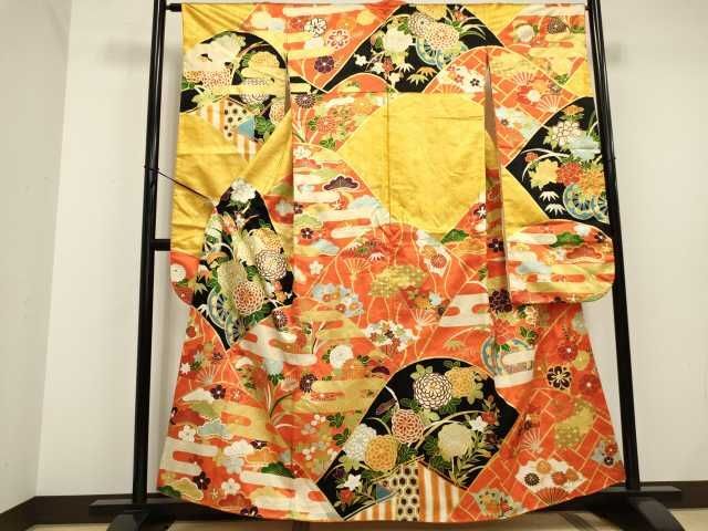 Yahoo!オークション - 平和屋2 豪華振袖 駒刺繍 花車文 金彩 逸品 DAAG...