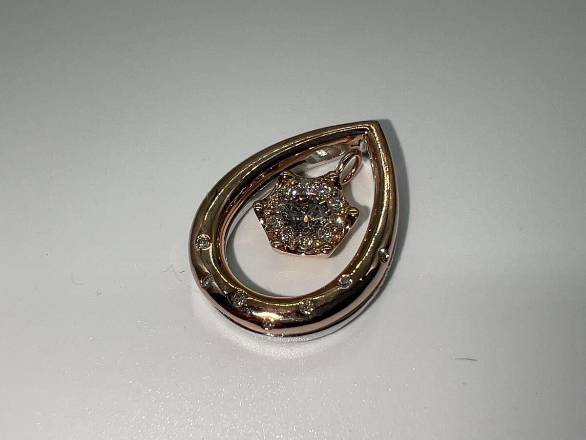 Yahoo!オークション - 「処分品」K18PG/WGダイヤモンドペンダントネッ...