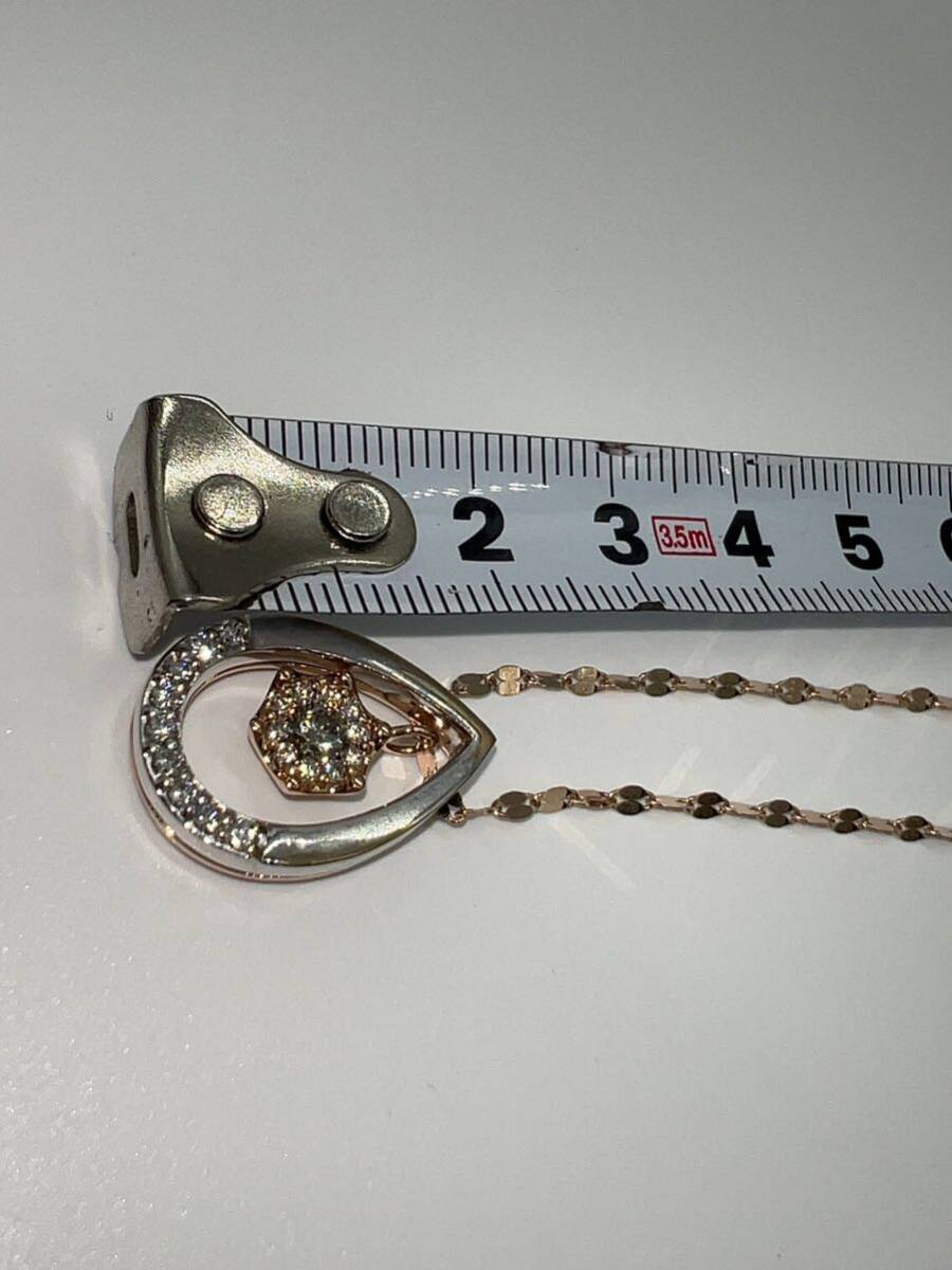 Yahoo!オークション - 「処分品」K18PG/WGダイヤモンドペンダントネッ...