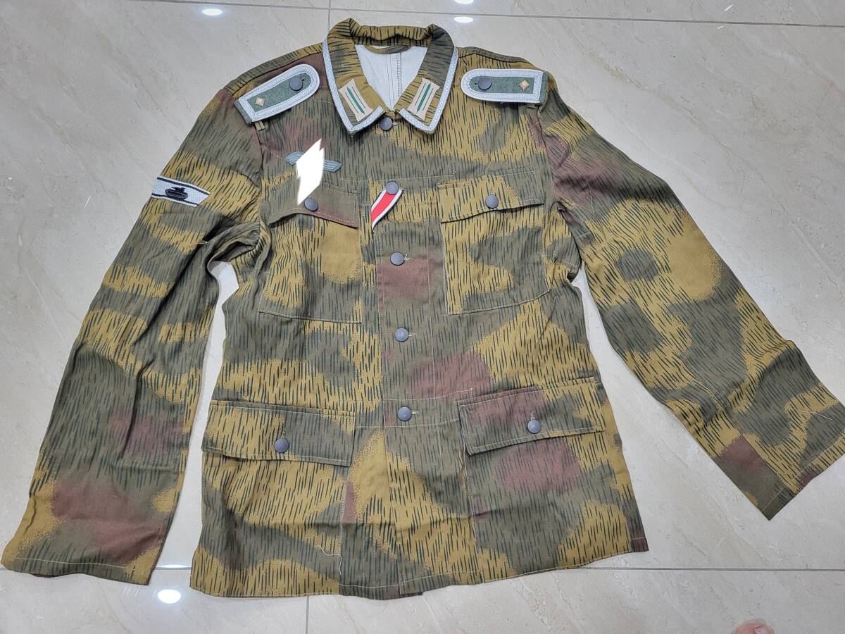 Yahoo!オークション - ドイツ軍 WW2 M43 ウォータースパターン迷彩ジャ...