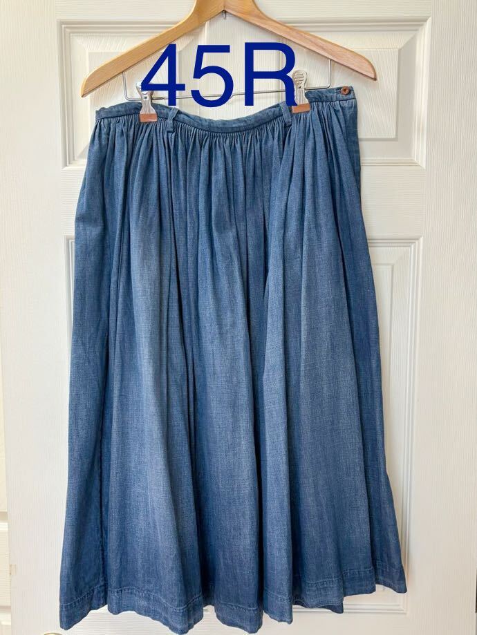 Yahoo!オークション - 美品 45R RPM スカート ギャザー ブルーデニム s...