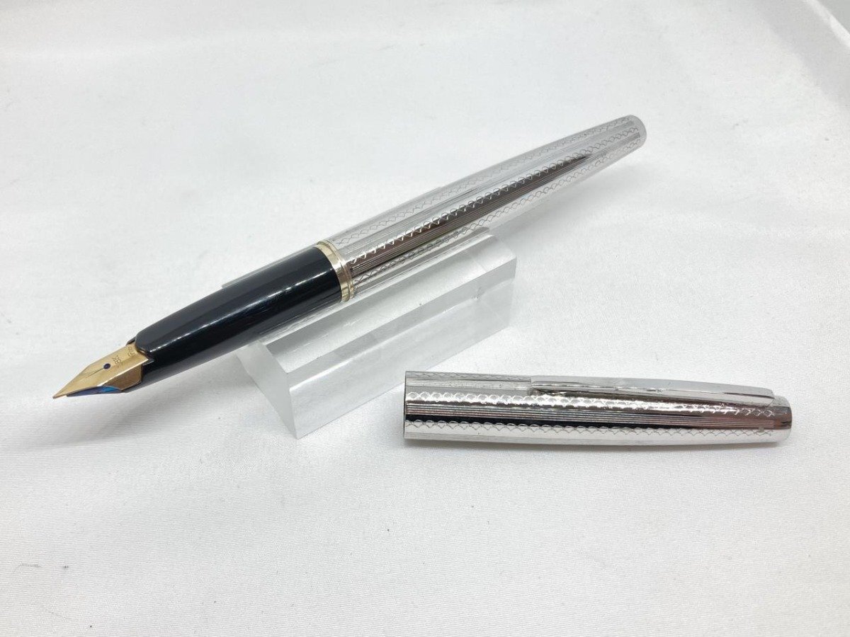 Yahoo!オークション - 【morison / モリソン 万年筆 シルバー 18K】00...