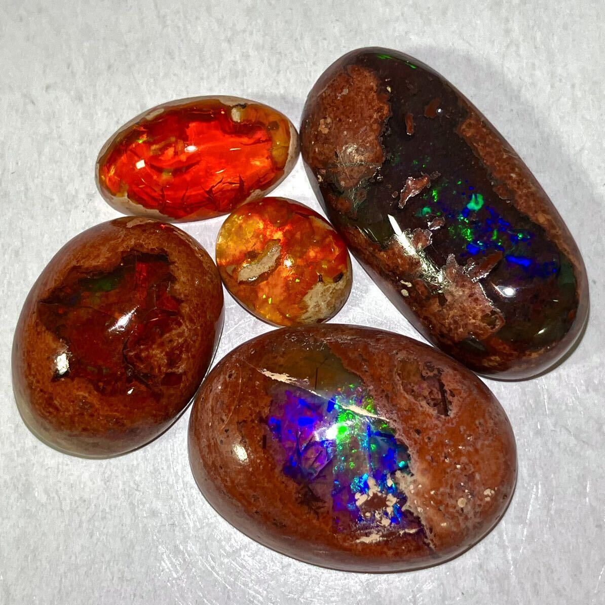 Yahoo!オークション - 遊色効果 天然カンテラオパール5点おまとめ54.5c...