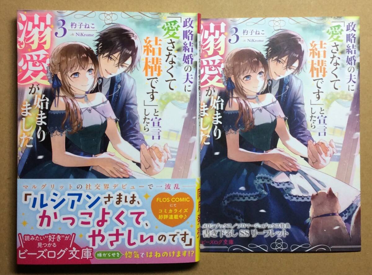 9月新刊 政略結婚の夫に 愛さなくて結構 と宣言したら溺愛が始まりました 3巻 杓子ねこ 特典ssリーフレット付 未読品 難あり ライトノベル