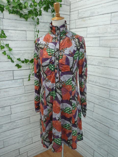 華やか 毛100 HIROKO KOSHINO 長袖 チュニック ワンピース 40 L 華やか 毛100 HIROKO KOSHINO 長袖 チュニック ワンピース 40 L