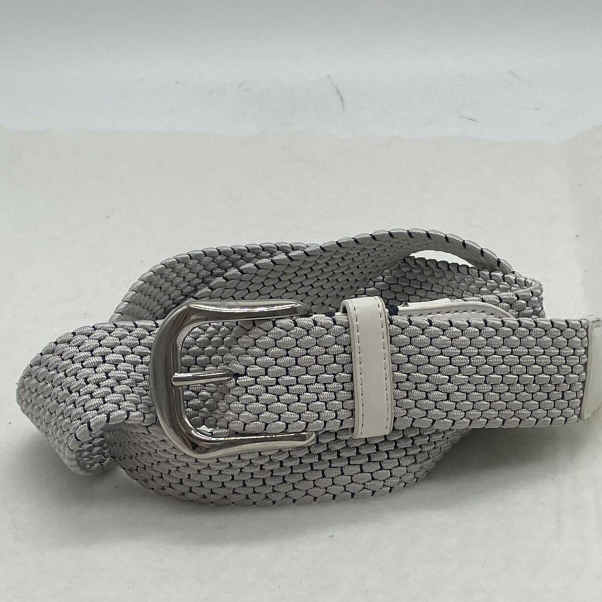 Yahoo!オークション - KO789 ブランド不明 メッシュ ゴム ベルト ホワ...