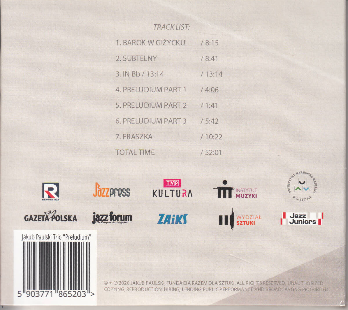 Yahoo!オークション - 送料無料 ヤクブ・ポールスキー・トリオ/PRELUD...