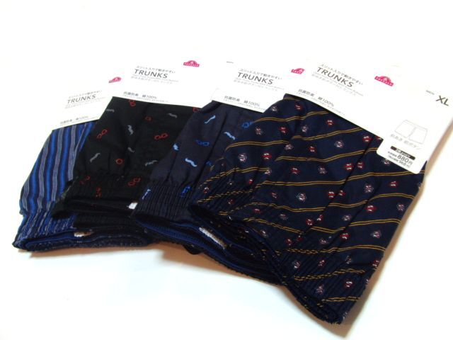 Yahoo!オークション - 即決新品 TOPVALU綿 100％トランクス4枚セットXL...