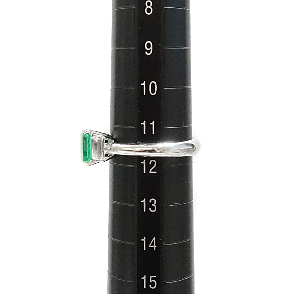 Yahoo!オークション - 三越 エメラルド リング 0.98ct ダイヤモンド Pt...