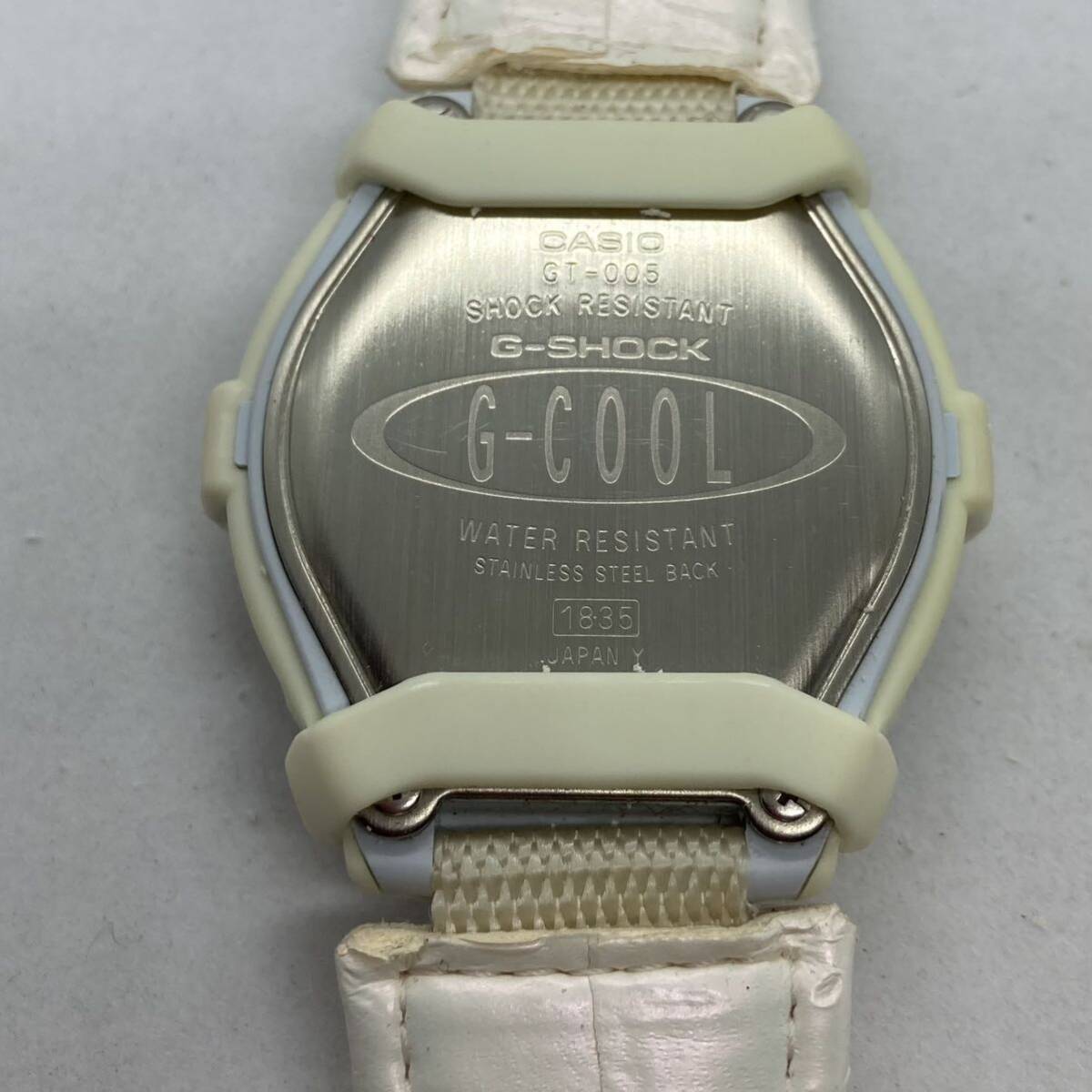495-0019 CASIO カシオ G-SHOCK G-COOL GT-005 腕時計 革ベルト ホワイト 電池切れ 動作未確認(G-COOL)｜売買されたオークション情報、yahooの商品 ...