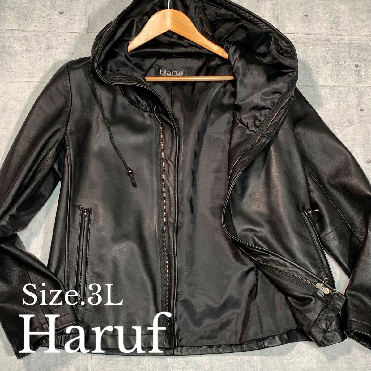 Yahoo!オークション - 極美品/希少3Lサイズ 極ラムレザー フード付 Har...