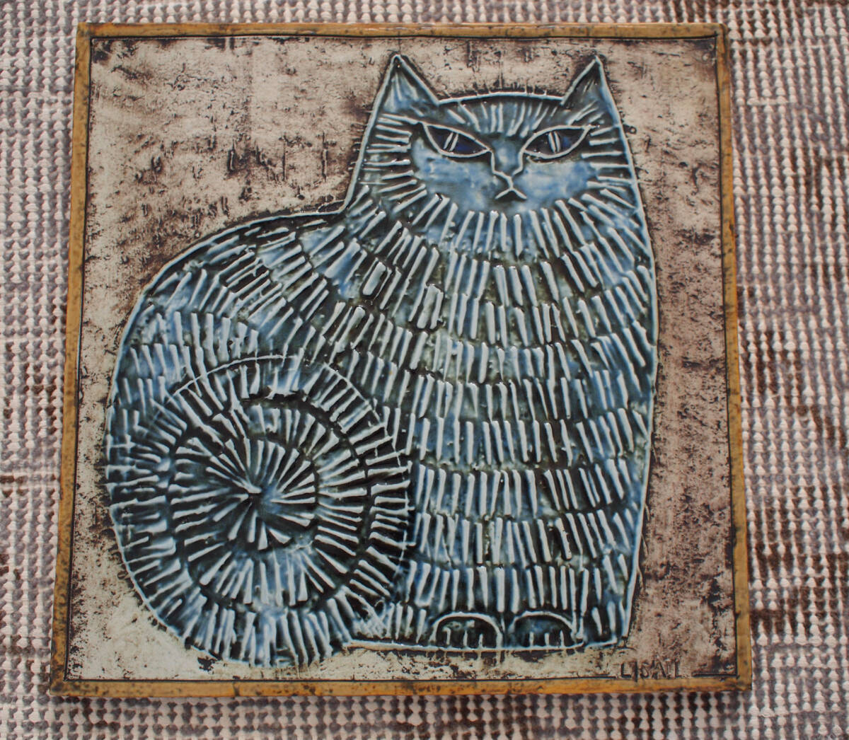 Yahoo!オークション - 希少 リサラーソン Lisa Larson UNIK 猫 ブルー ...