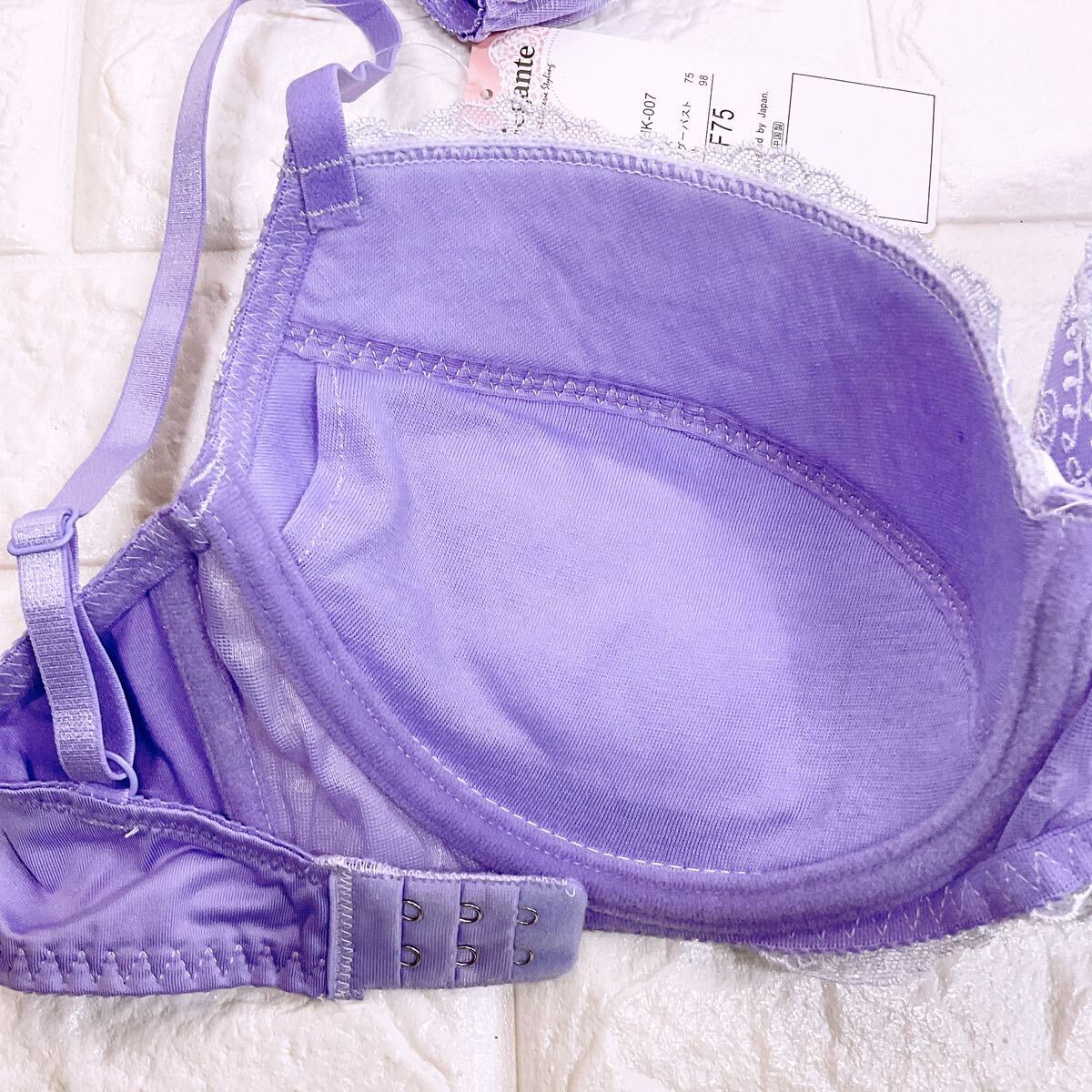 Yahoo!オークション - 新品 Elegante 花柄リボン刺繍 ブラ＆ショーツセ...