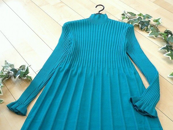 Yahoo!オークション - 新品 8728 ML ニット ワンピース 秋 冬 プリーツ...