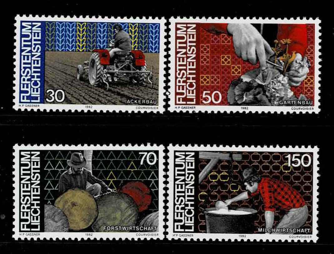 Yahoo!オークション - リヒテンシュタイン 1982年 農業切手セット