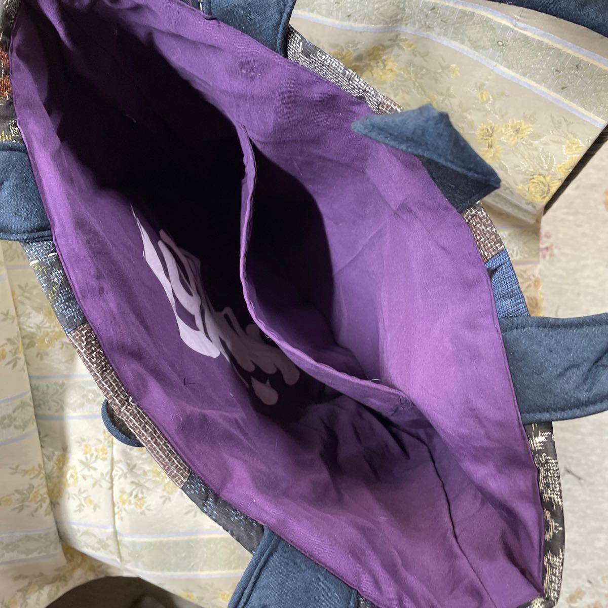 Yahoo!オークション - Y112 大島紬キルトシートポケット 刺し子 古布リ...