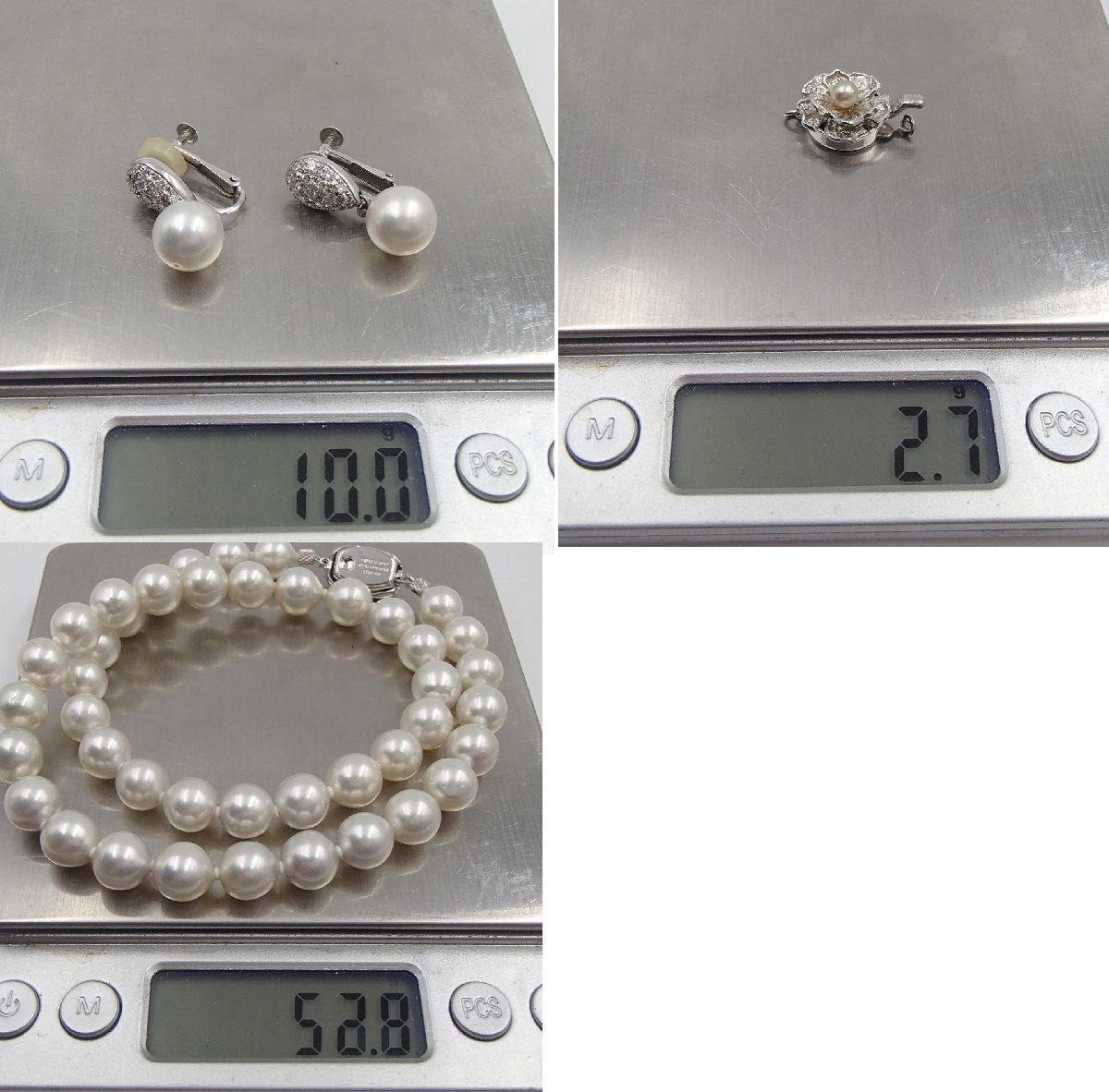 Yahoo!オークション - パール ネックレス イヤリング ペンダント/PT90...