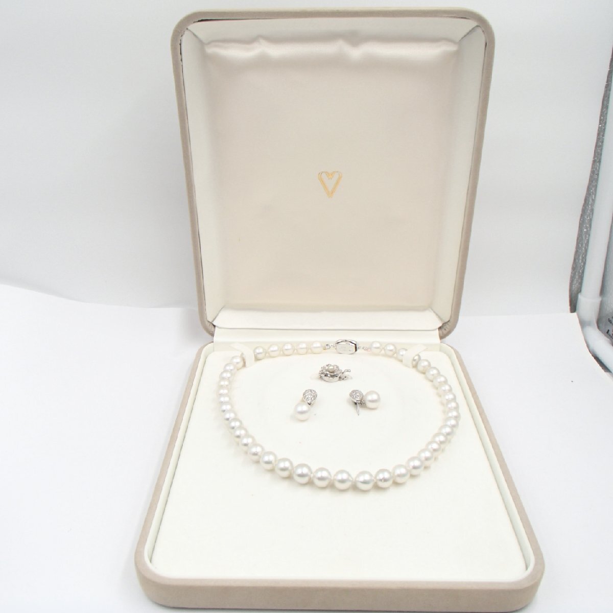 Yahoo!オークション - パール ネックレス イヤリング ペンダント/PT90...