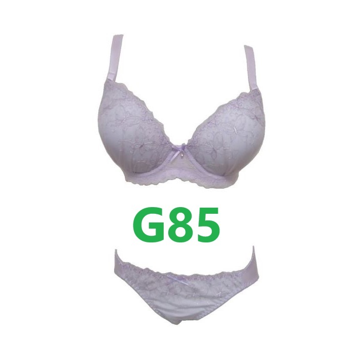 Yahoo!オークション - G85/LL・パープル ブラジャー＆ショーツ 蝶々刺...