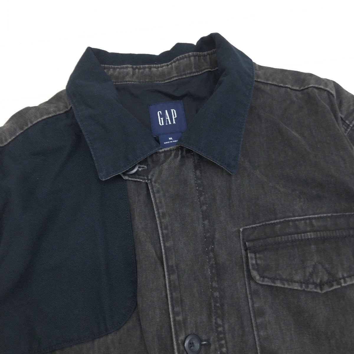 Yahoo!オークション - GAP ギャップ コットンダック切り替え デニムラ...