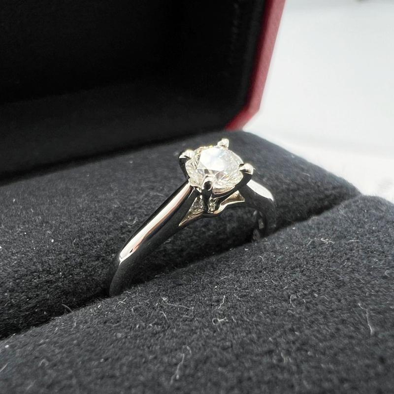 Yahoo!オークション - Cartier リング ソリテール プラチナ 0.31ct カ...