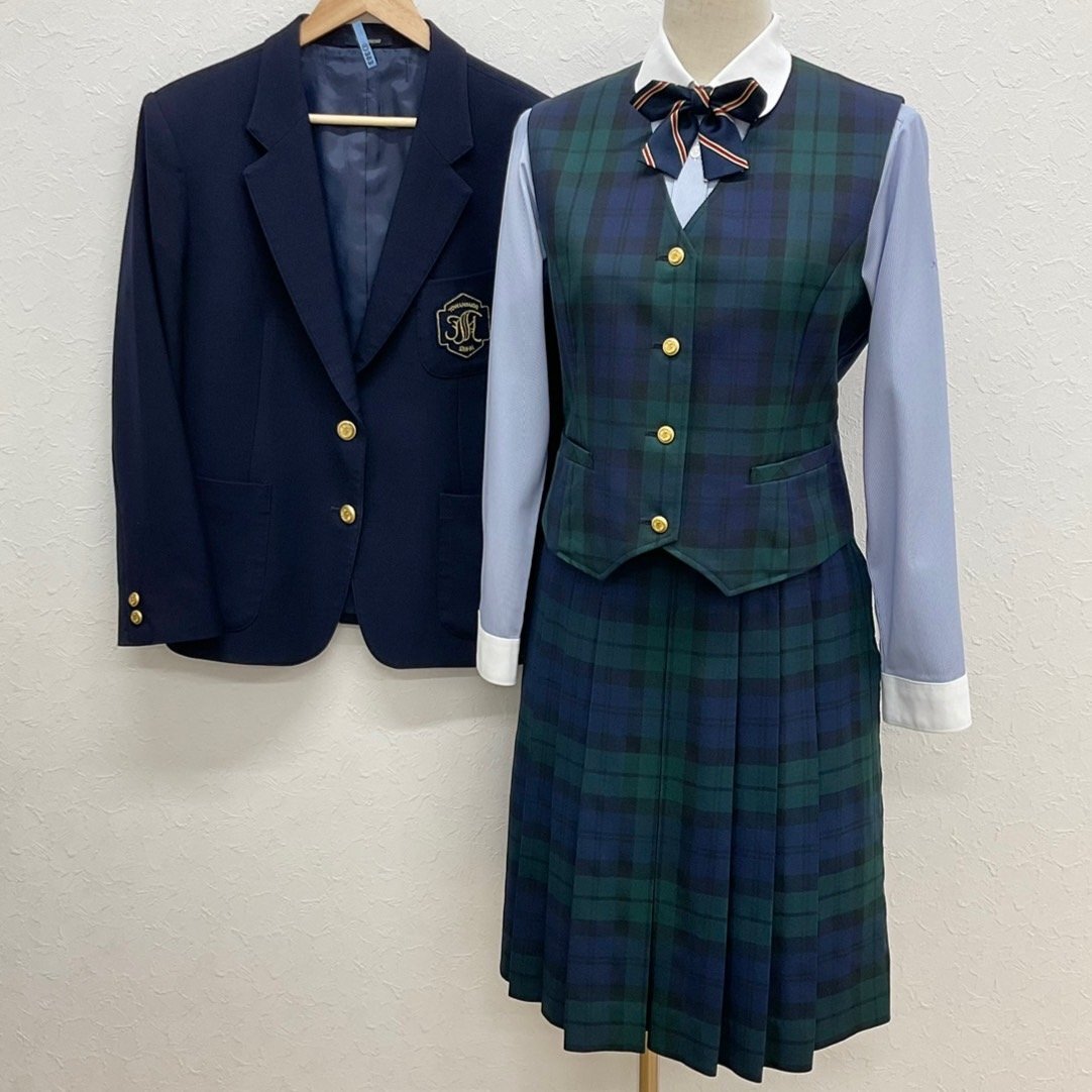 U1104/S1381 北海道 酪農学園大学附属とわの森三愛高校 7点/ブレザー:LL/ベスト ブラウス:L/スカート:W72/リボン/冬服/Primary/卒業生(学生服)｜売買された ...