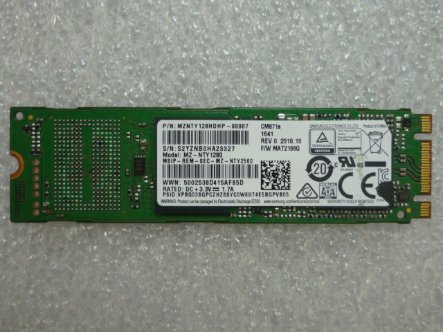 Yahoo!オークション - M.2 SSD128GB SATA SAMSUNG MZ-NTY1280 使用6227...
