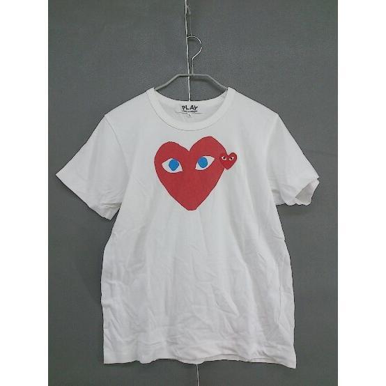 日本代購代標第一品牌【樂淘letao】－ PLAY COMME des GARCONS AD2015 ハート ロゴ 半袖 Tシャツ カットソー サイズL ホワイト レッド系 レディース