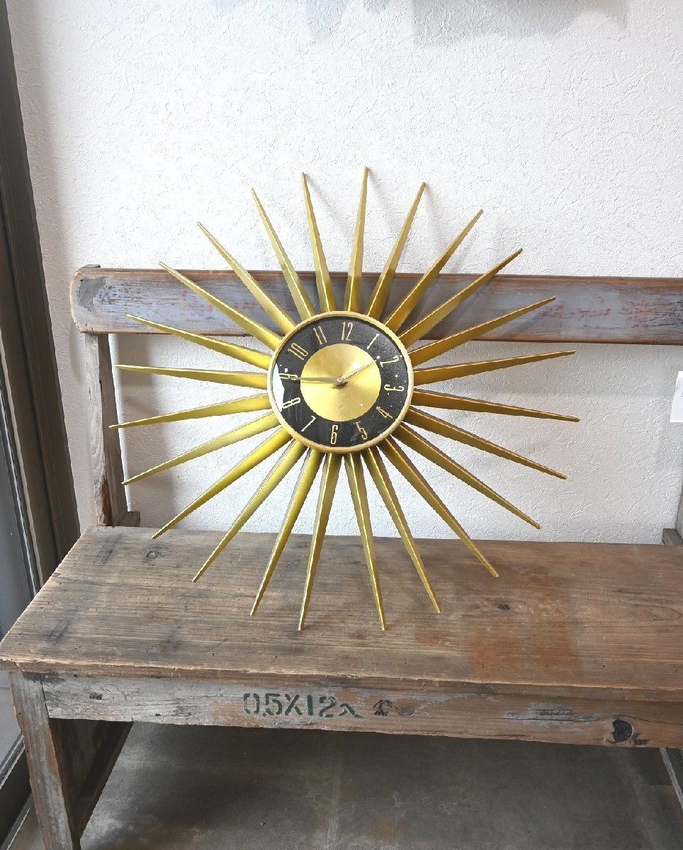 Yahoo!オークション - ミッドセンチュリー サンバーストクロック Emit...