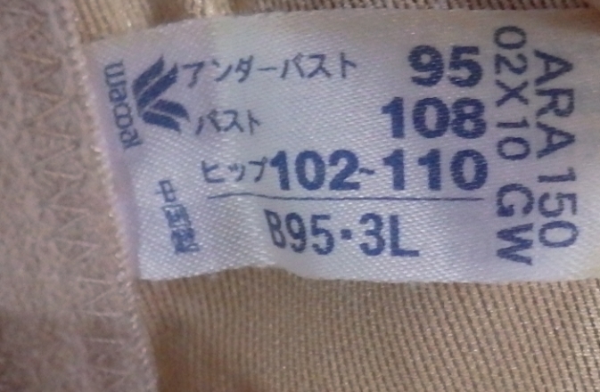 Yahoo!オークション - 洗濯済みです Wacoal ワコール B95 3L 補正下着 ...
