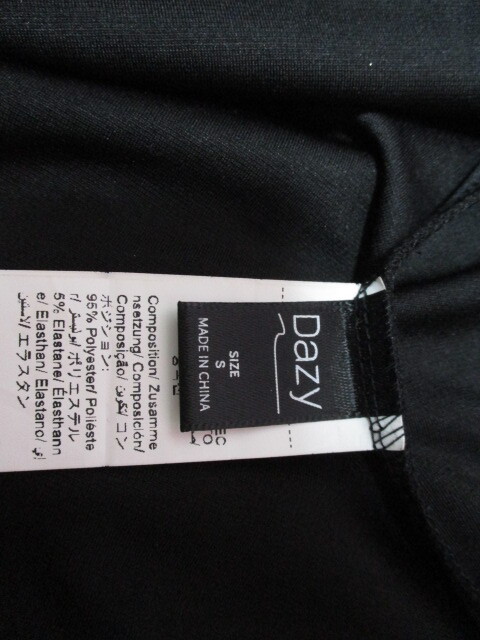 Yahoo!オークション - Dazy 黒 裾ドットメッシュ～ロングワンピース